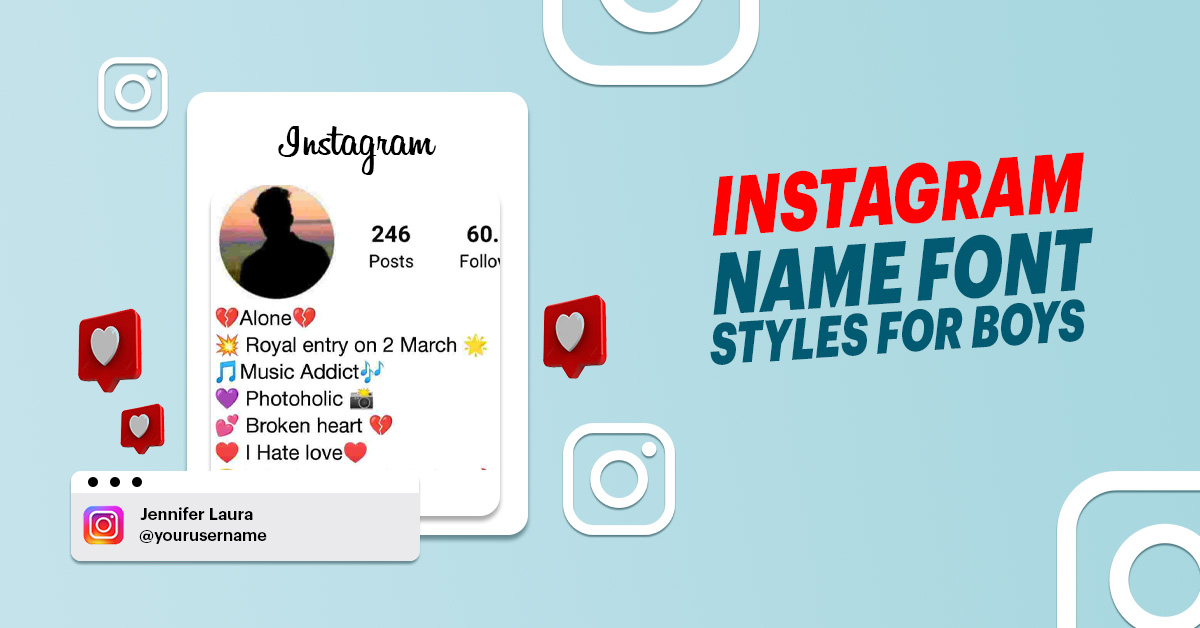 Instagram Name Font Style For Boy