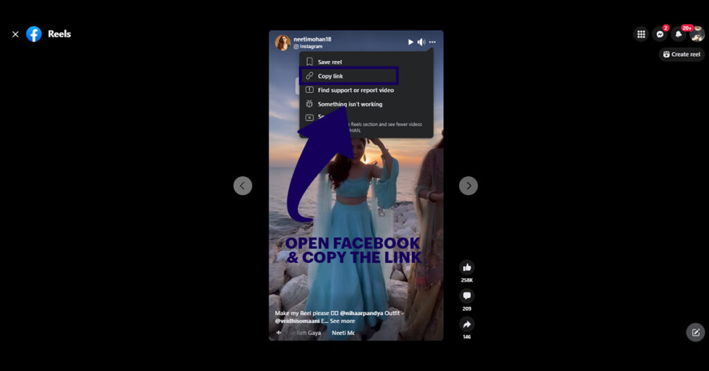 Download Facebook reels to mp4